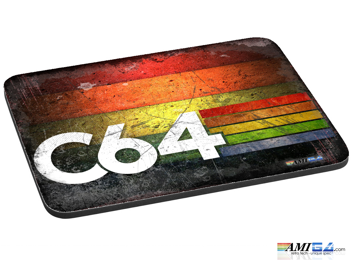 Rustic Alternative Commodore C64 LOGO Multi-Coloured Stripes Mouse Mat ...